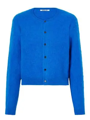 Auralee AURALEE Garment-Dyed Alpaca Cardigan Blue