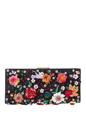 Carolina Herrera Floral Embellished Silk Faille Clutch - Multi