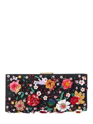 Carolina Herrera Floral Embellished Silk Faille Clutch - Multi