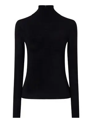 Carolina Herrera Wool And Silk-blend Turtleneck Sweater - Black