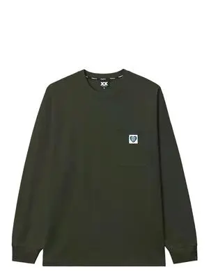 FINGERCROXX Logo-patch Chest-pocket T-shirt - Green