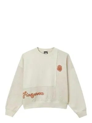 FINGERCROXX FINGERCROXX Patchwork Logo-Embroidered Crew Neck Sweater