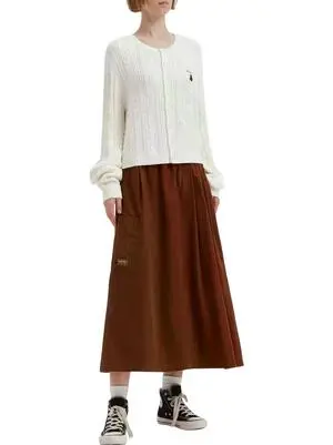 FINGERCROXX Cable-Knit Embroidered Cardigan