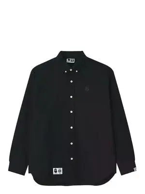 FINGERCROXX Logo-patch Button-down Shirt - Black