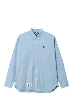 FINGERCROXX Logo-patch Button-down Shirt - Blue