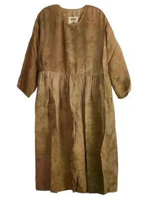 UMA WANG Uma Wang Damask Pattern Gathered Maxi Dress