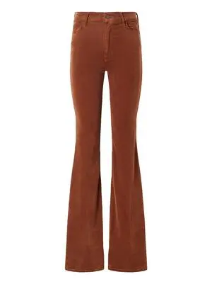 MOTHER The Doozy Cotton-blend Flared Pants - Brown
