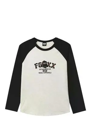 FINGERCROXX Logo Print Raglan Sleeve T-shirt - Neutrals