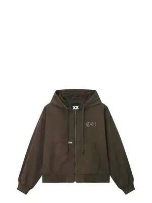 FINGERCROXX Logo-patch Hoodie - Brown