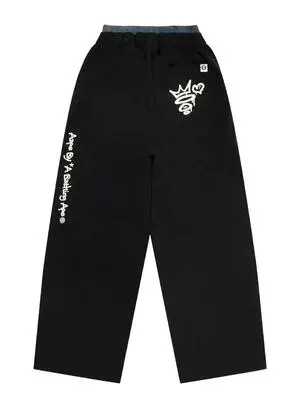 AAPE BY *A BATHING APE Wide Leg Track Pants - Black