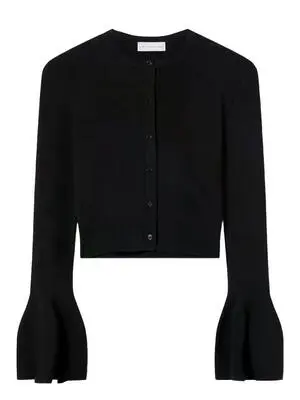 Stella McCartney Compact Knit Bell-sleeve Cardigan - Black