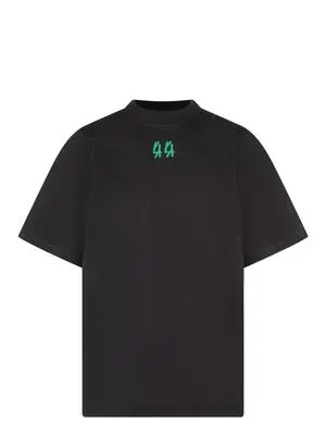 44 LABEL GROUP Oversized T-shirt With Graphic Print - Black