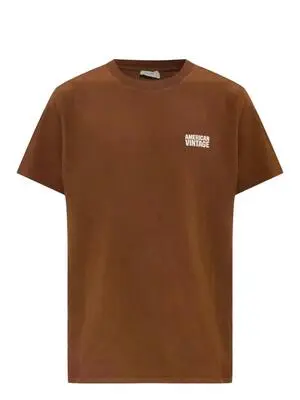 American Vintage Ykobow Logo-print T-shirt Brown