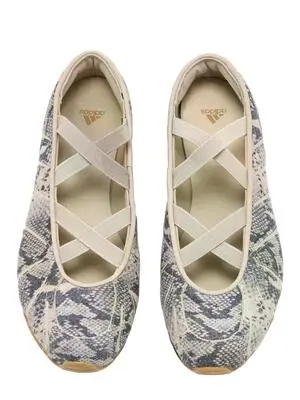 Adidas Adidas Ballet Flats With Snakeskin Effect And Criss-Cross Straps Neutrals