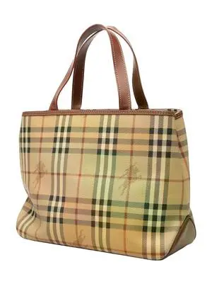 Burberry Haymarket Check Coated Canvas Tote Bag - Neutrals