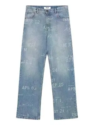 MSGM MSGM Graphic Print Straight-Leg Jeans