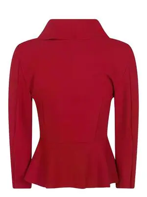Chiara Boni La Petite Robe Wrap Peplum Top - Red