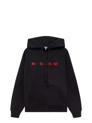 MSGM Logo Embroidered Hoodie - Black