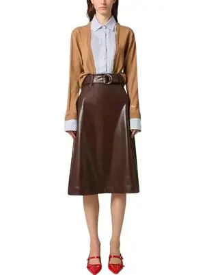 MSGM MSGM Belted Asymmetric Midi Skirt