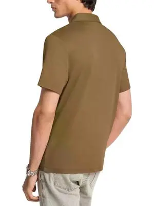 Michael Kors Embroidered Logo Cotton Polo Shirt - Brown