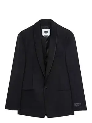 MSGM Shawl-lapel Tailored Blazer - Black