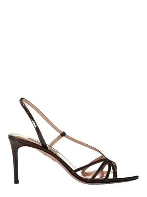 AQUAZZURA AQUAZZURA Patent Leather Slingback Sandals Brown