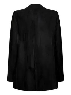 FORTE_FORTE Ribbed Velvet Blazer - Black