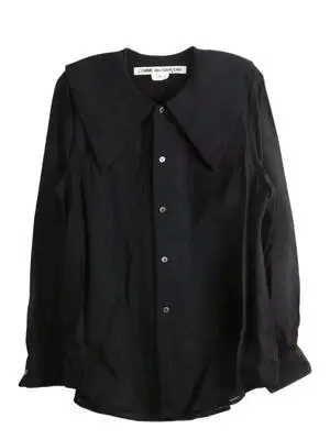 Comme Des Garçons Oversized Pointed Collar Sheer Shirt - Black