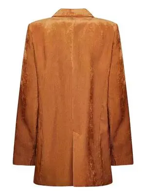 FORTE_FORTE Ribbed-knit Blazer Jacket - Orange