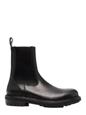 BUTTERO® Chelsea Boots In Grainy Leather - Black
