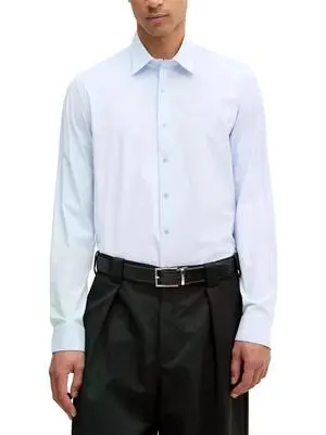 Michael Kors Logo-embroidered Long-sleeve Shirt - Blue