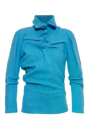 DIESEL® M-amary Ruffled Turtleneck Sweater - Blue
