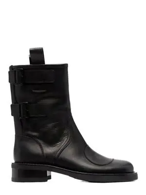 BUTTERO® Elba Buckle-detail Leather Boots - Black
