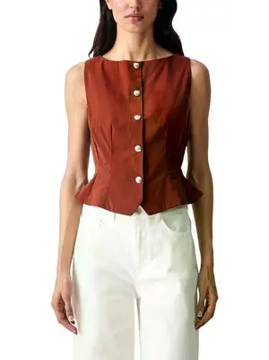 MORGAN Morgan Sleeveless Peplum Blouse