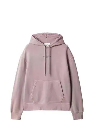 Maison Kitsuné Logo Print Pouch Pocket Hoodie - Pink