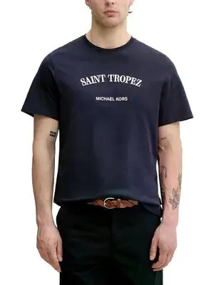Michael Kors Saint Tropez Cotton-jersey T-shirt - Blue