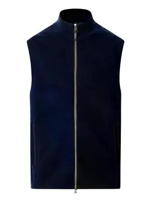 HACKETT LONDON Wool Zip-up Gilet - Blue