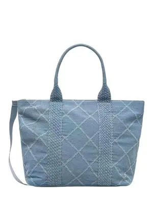 MORGAN Diamond-Quilted Denim Tote Bag