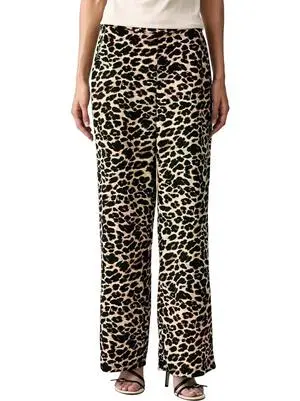 MORGAN Leopard Print Wide-leg Trousers - Neutrals