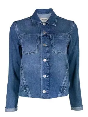 L'Agence Janelle Raw-cut Denim Jacket - Blue