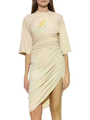 DIESEL® Diesel Ruched Logo-Print Dress