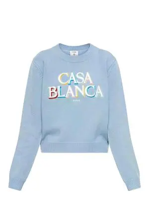 CASABLANCA Casablanca Embroidered Logo Knit Sweater
