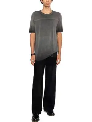 THOM KROM Cold-dye Seam-detail T-shirt - Grey