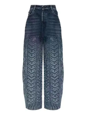 DIESEL® 1987 D-khelz-s2 Cable-knit Print Jeans - Blue