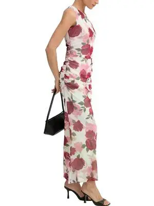 MORGAN Morgan Rilbo Floral-Print Asymmetric Neck Maxi Dress
