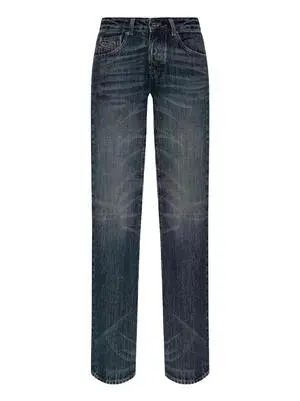 DIESEL® Washed-effect Logo Patch Jeans - Blue