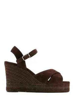 CastaÑer Blaudell Suede Espadrille Wedges - Brown