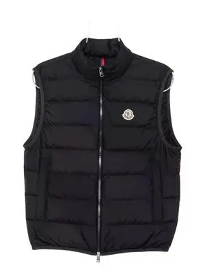 Moncler Quilted Logo Patch Gilet - Black