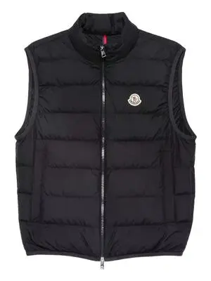Moncler Quilted Logo Patch Gilet - Black