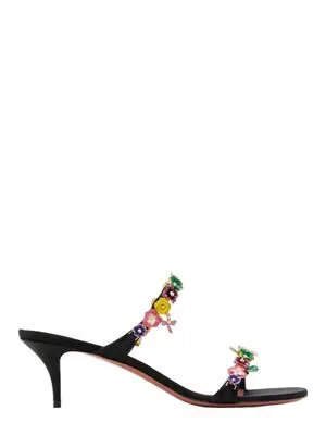 AMINA MUADDI Amina Muaddi Vittoria Floral-Embellished Sandals